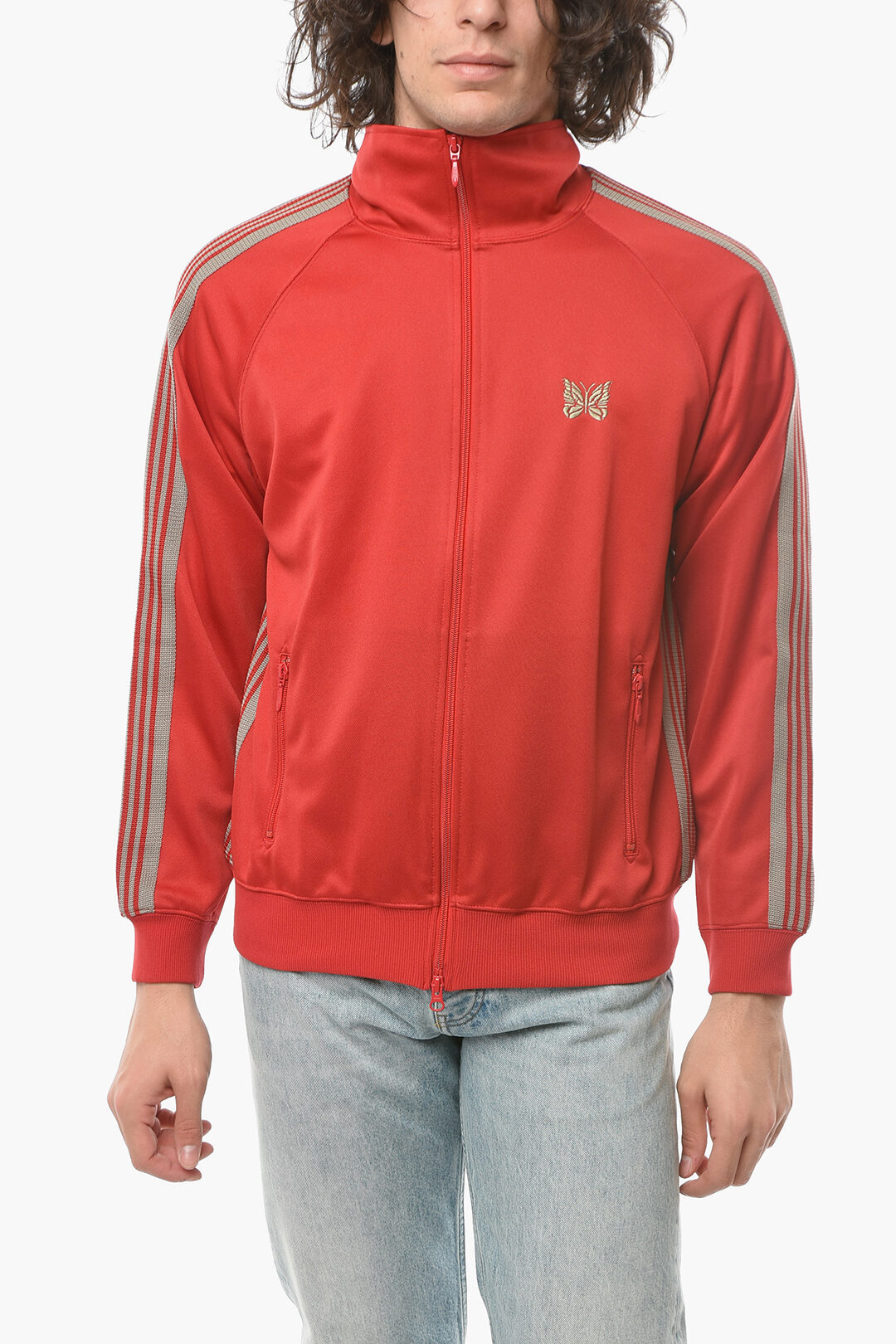 Needles Contrasting Bands Sweatshirt with Zip Closure men - Glamood Outlet