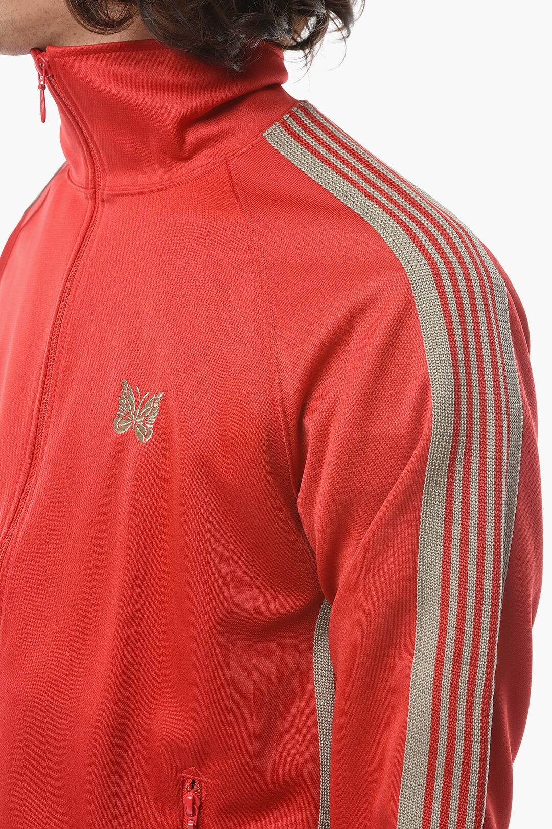 Needles Contrasting Bands Sweatshirt with Zip Closure men - Glamood Outlet