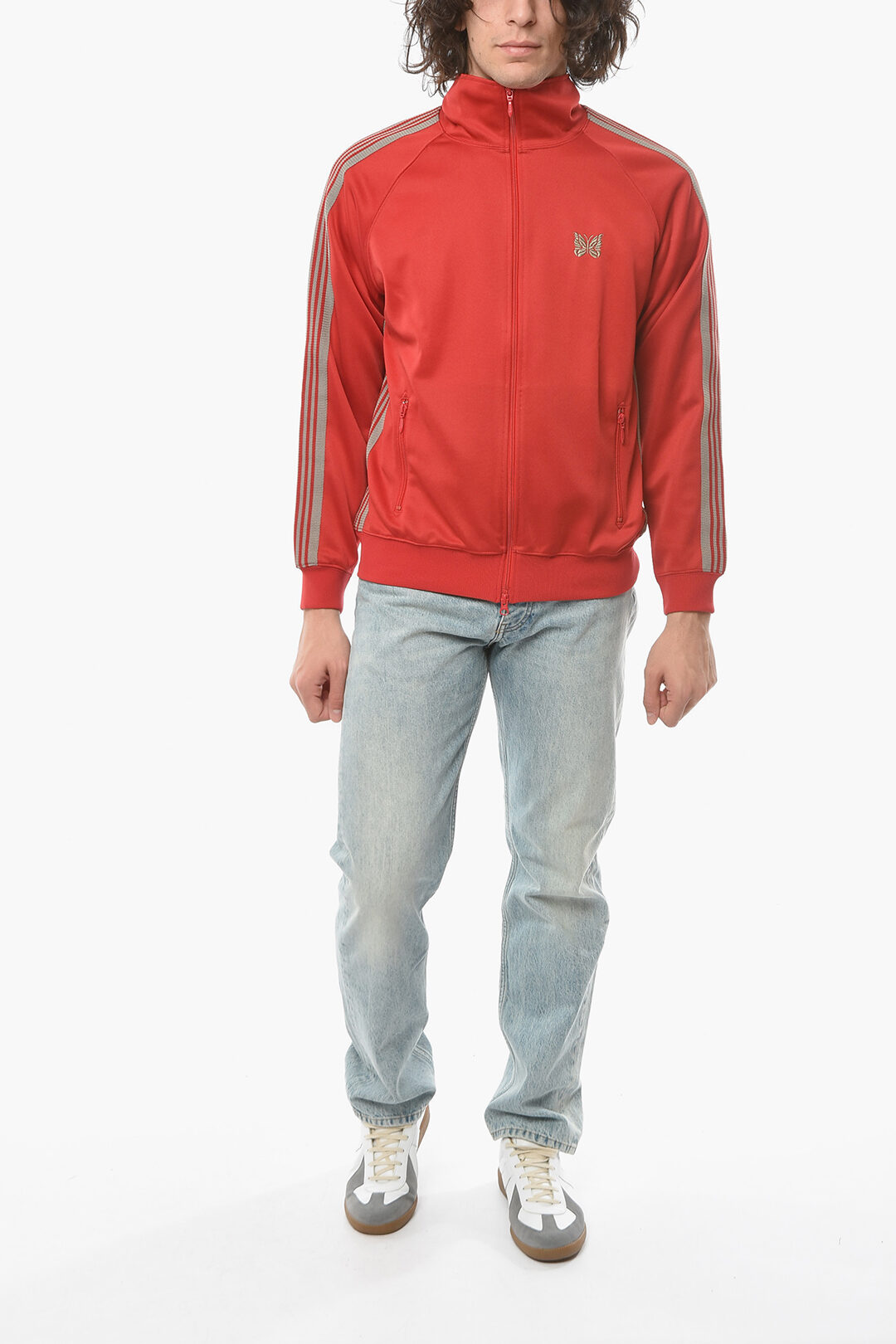 Needles Contrasting Bands Sweatshirt with Zip Closure men - Glamood Outlet