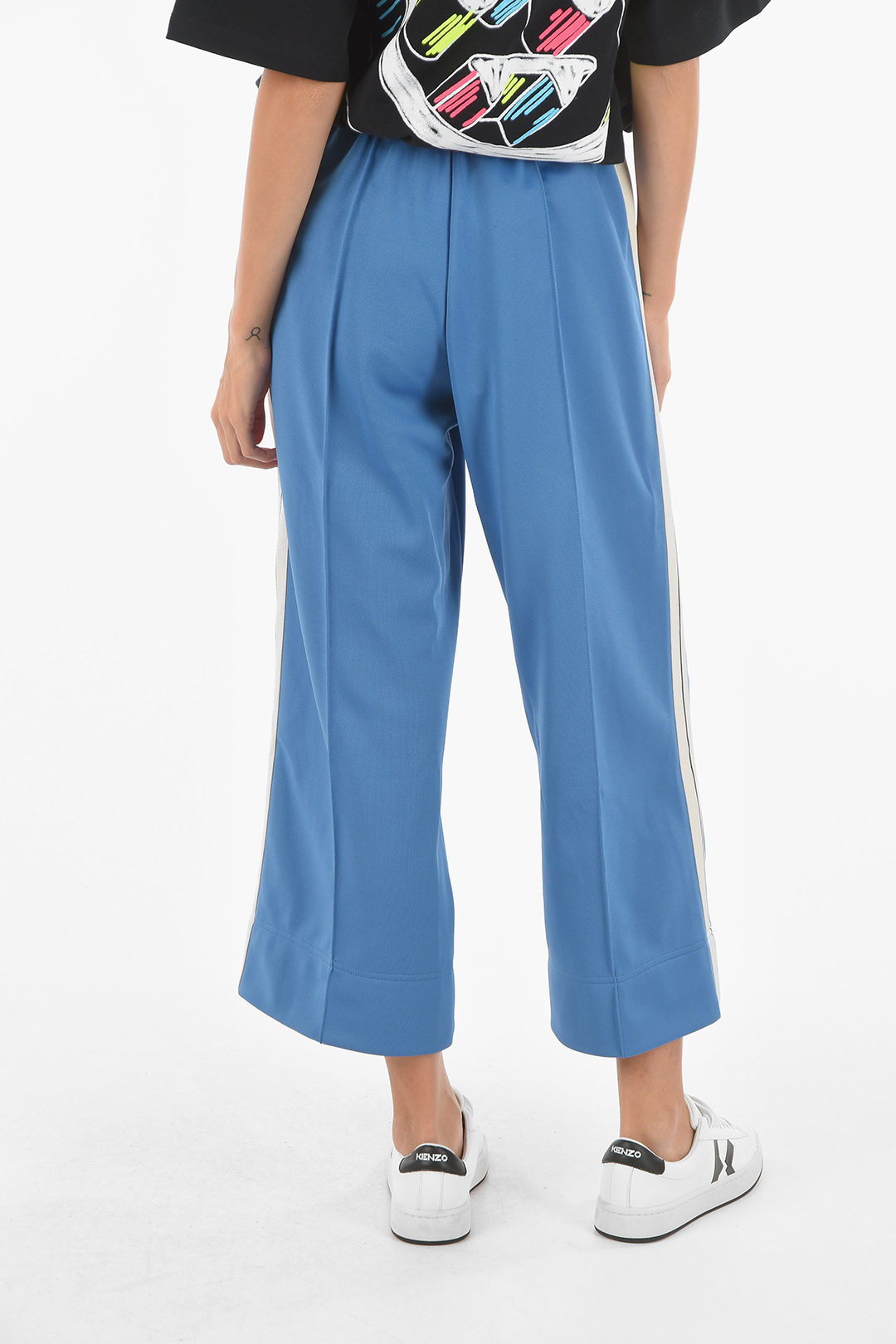 Palm Angels Contrasting Side Band Cropped Joggers women - Glamood Outlet