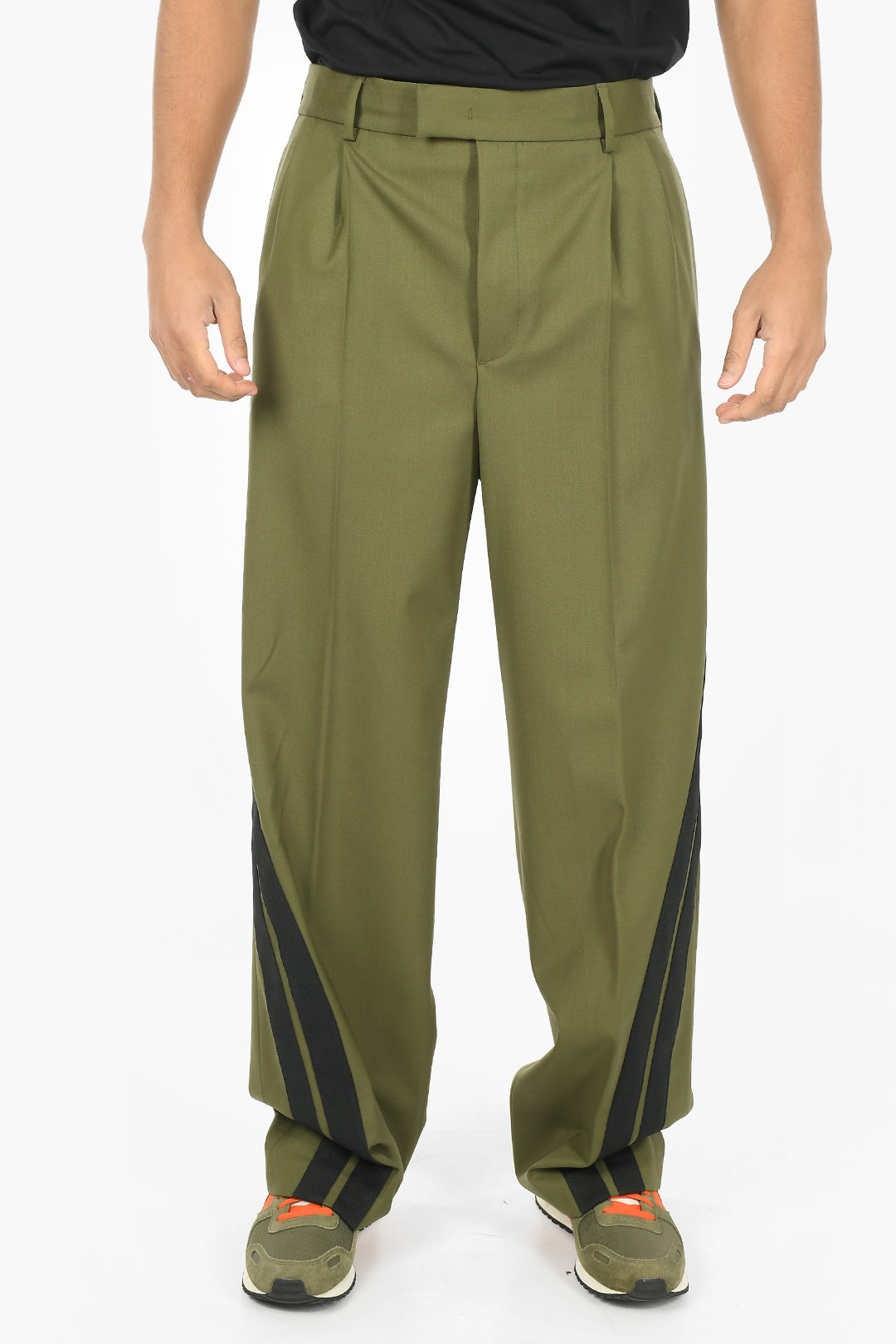 MSGM Contrasting Side Bands Wool Blend Pants men - Glamood Outlet