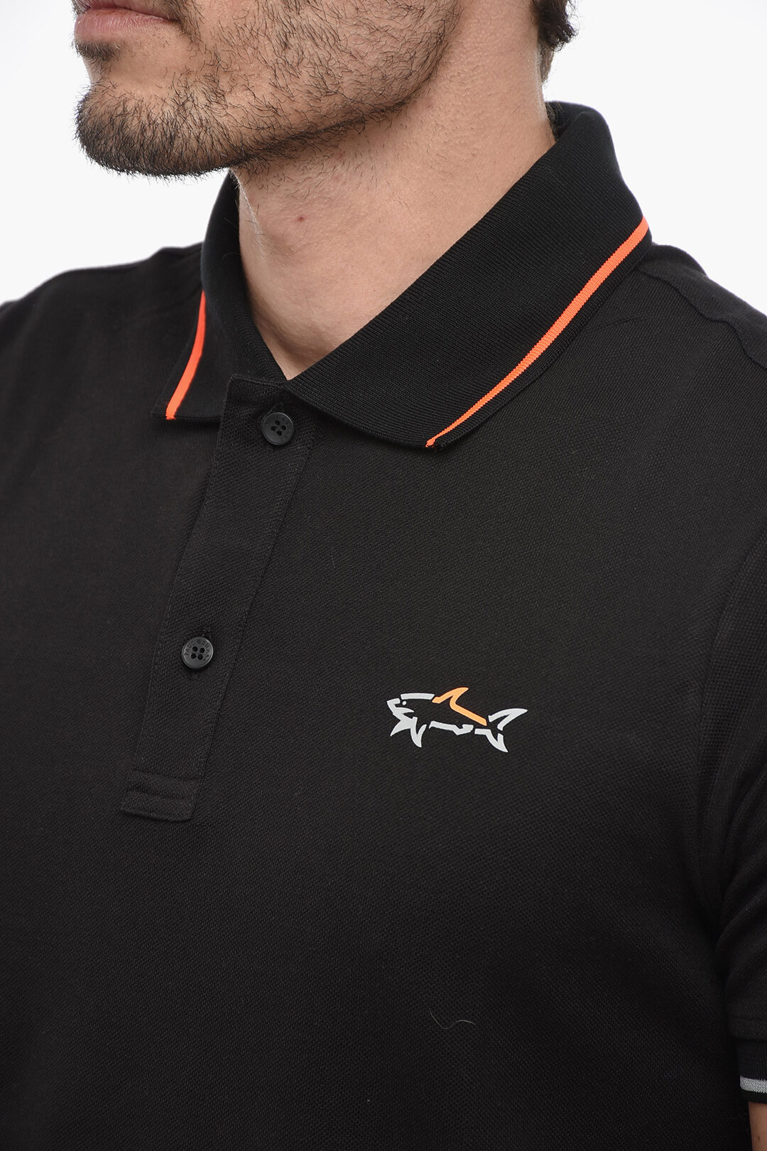 Paul & Shark Contrasting Trims 2-Buttons Cotton Polo Shirt men ...