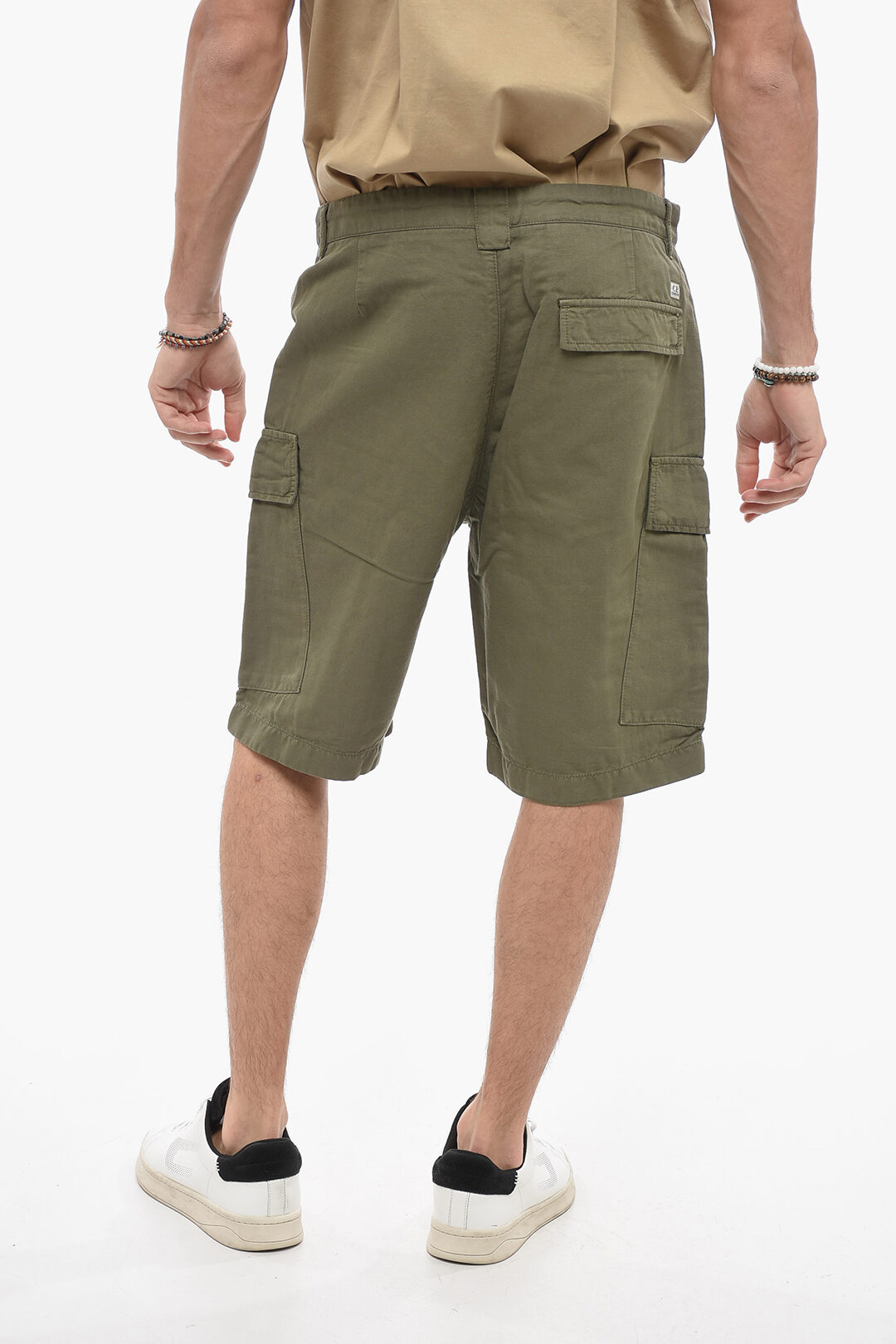 CP Company Cotton and Linen Cargo Shorts with Belt Loops men - Glamood ...