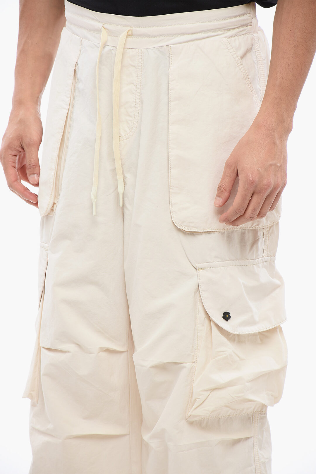 A Paper Kid Cotton and Nylon Cargo Pants with Logo Patch on The Back ...