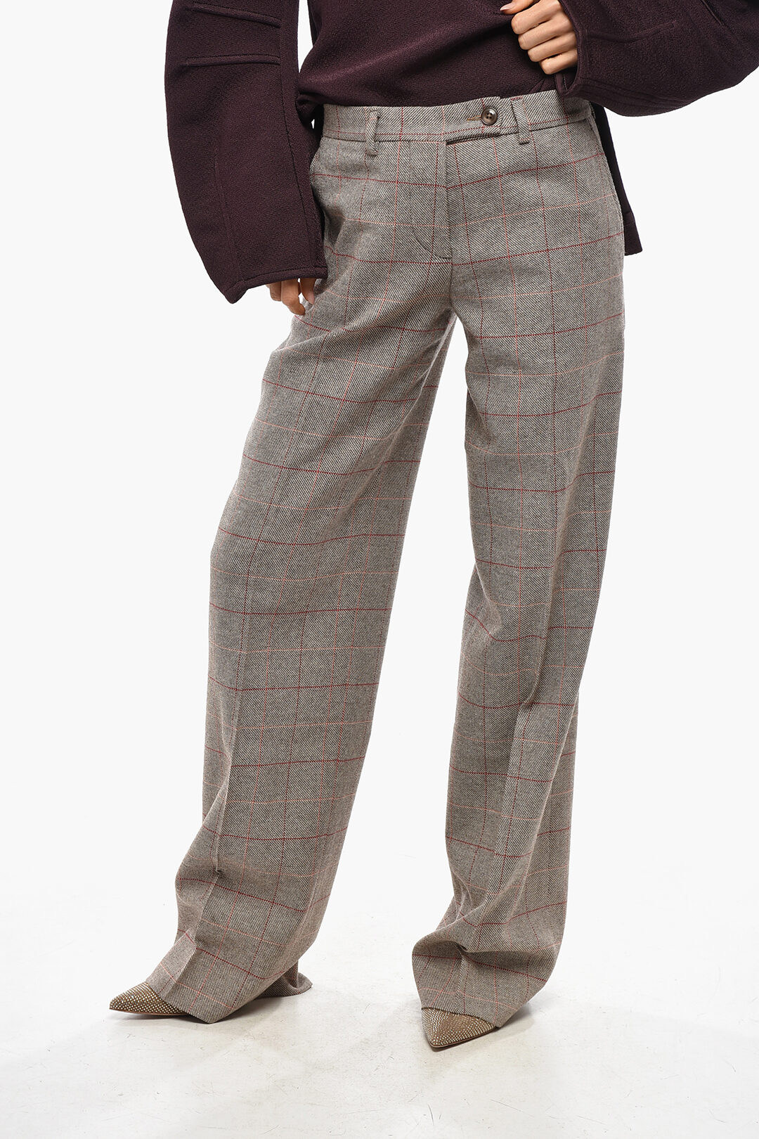 Fortela Cotton and Wool District Check Trousers JULIANA women - Glamood ...