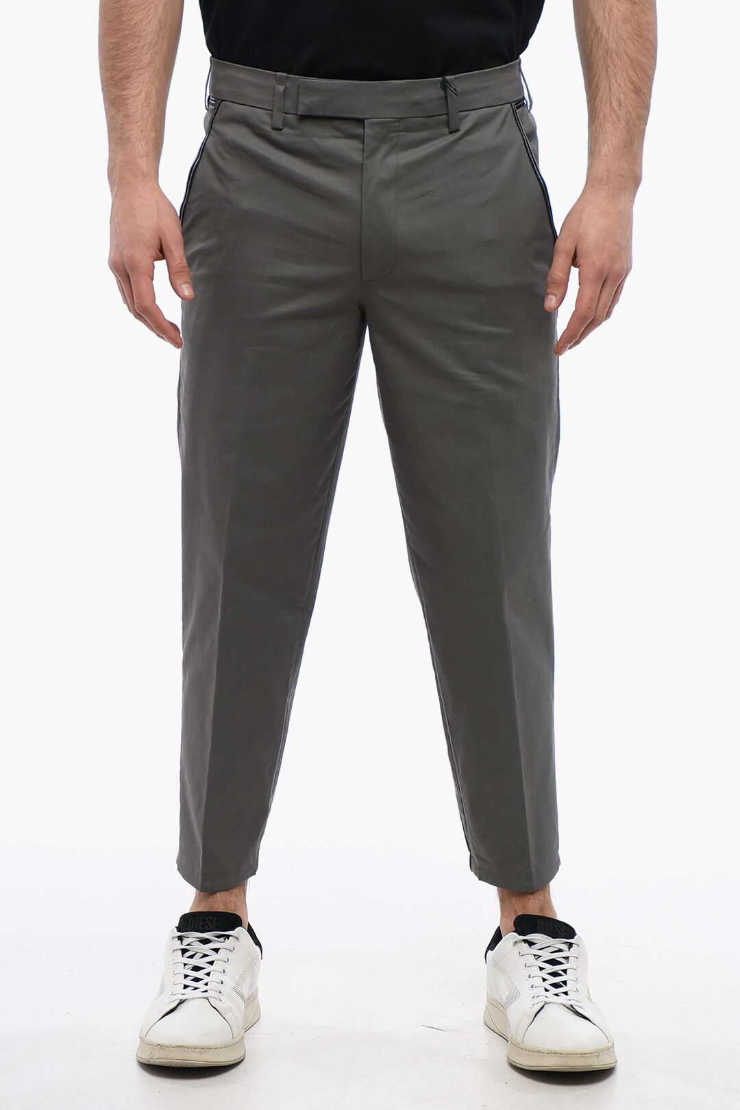 Neil Barrett Cotton-Blend Chino Trousers with Ankle Elastic men ...