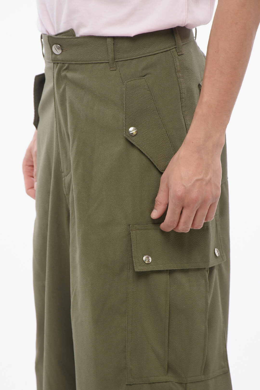 Rhude Cotton Cargo Pants with Logo Buttons men - Glamood Outlet