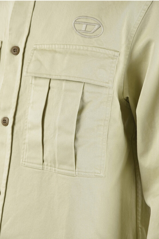 Diesel Cotton Double Breast Pockets S-ROOW Overshirt men - Glamood Outlet