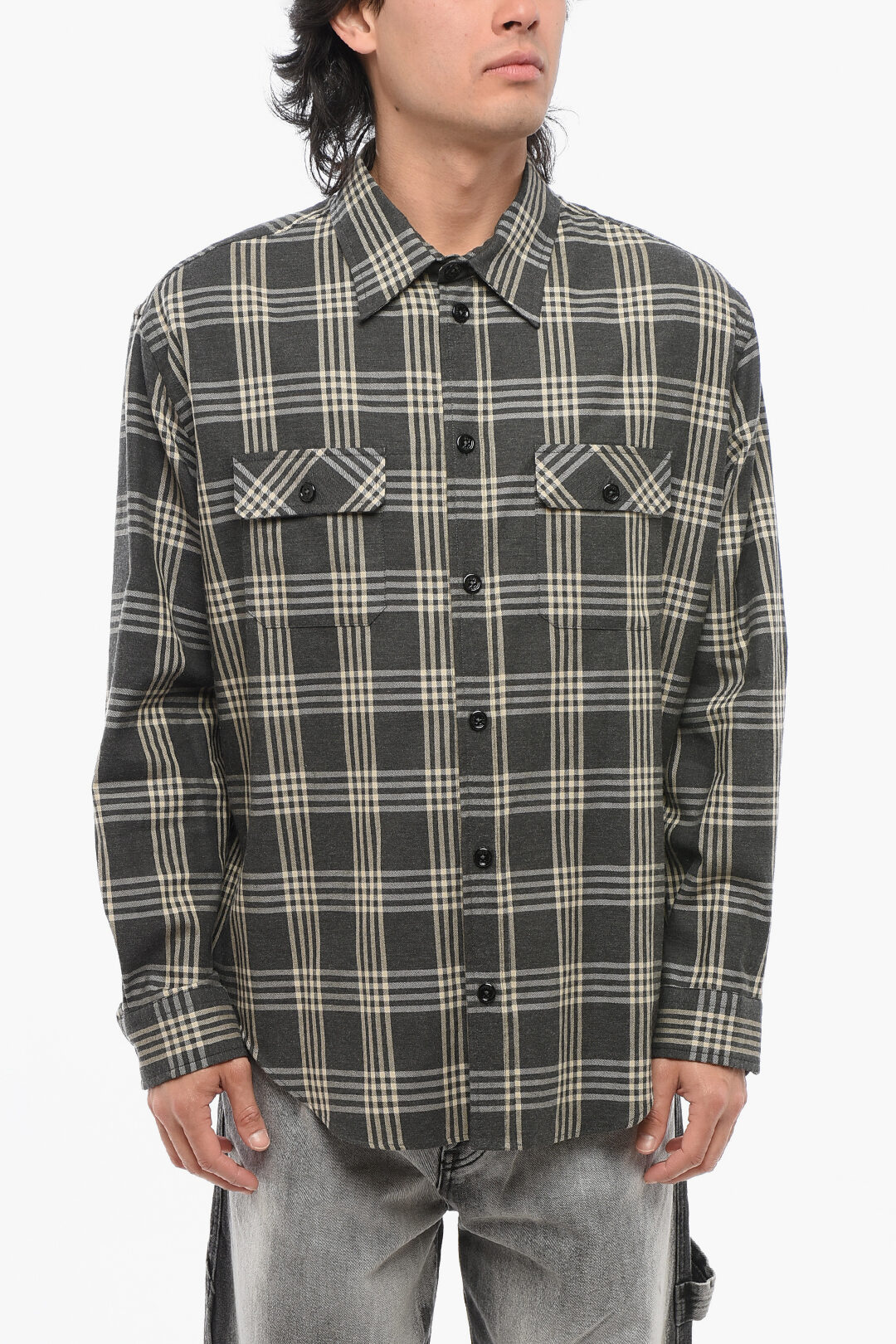 1989 Studio Cotton Flannel Shirt with Tartan Motif men - Glamood Outlet