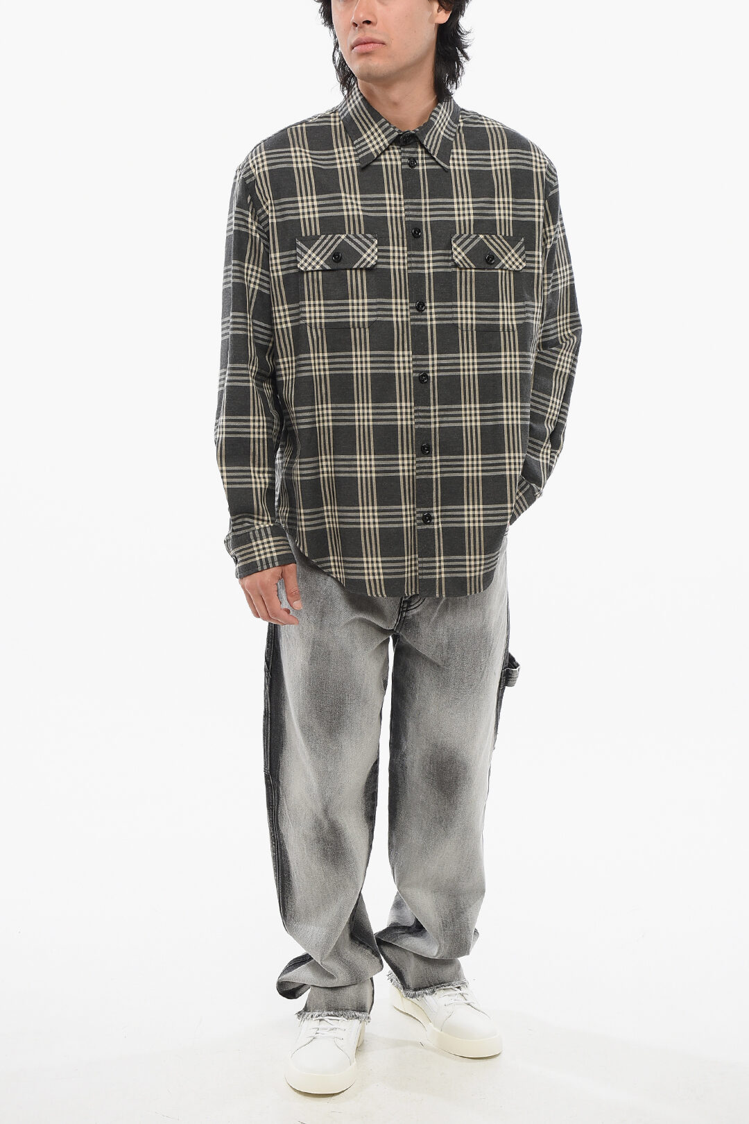 1989 Studio Cotton Flannel Shirt with Tartan Motif men - Glamood Outlet