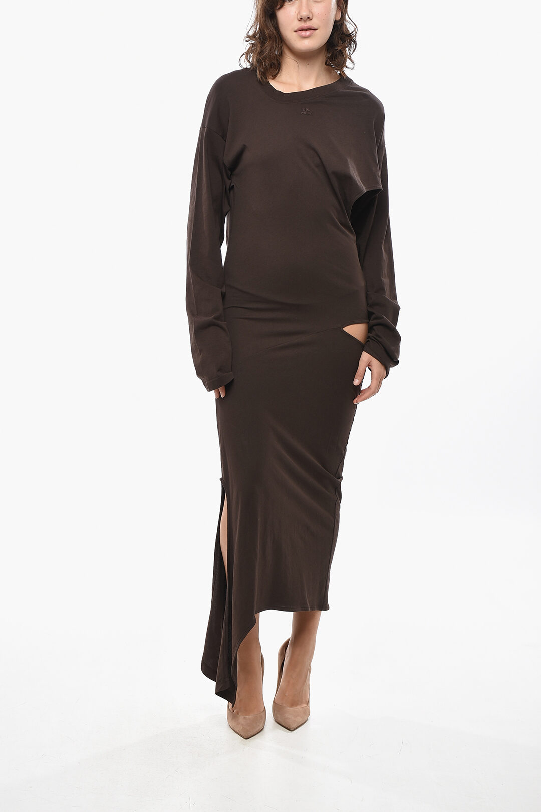 Courreges Cotton Jersey Tee Dress with Cut-outs women - Glamood Outlet