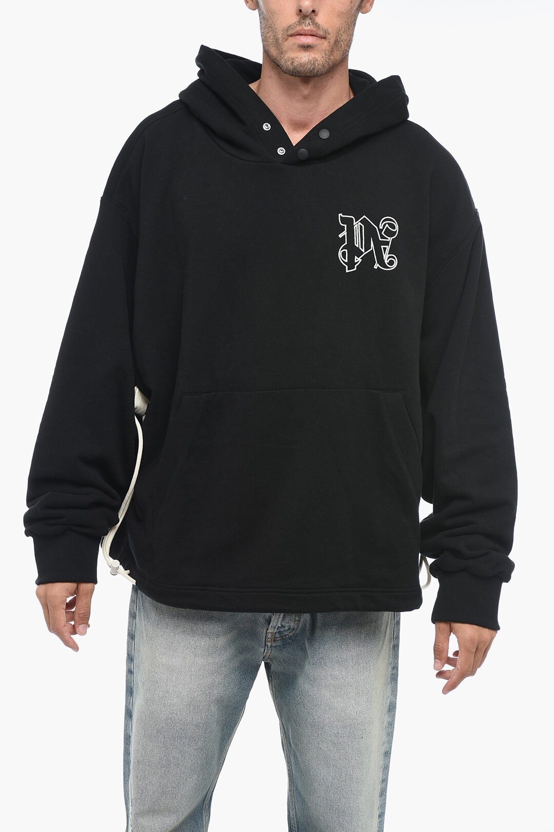 Palm Angels Cotton MONOGRAM Hoodie With Drawstrings men - Glamood Outlet