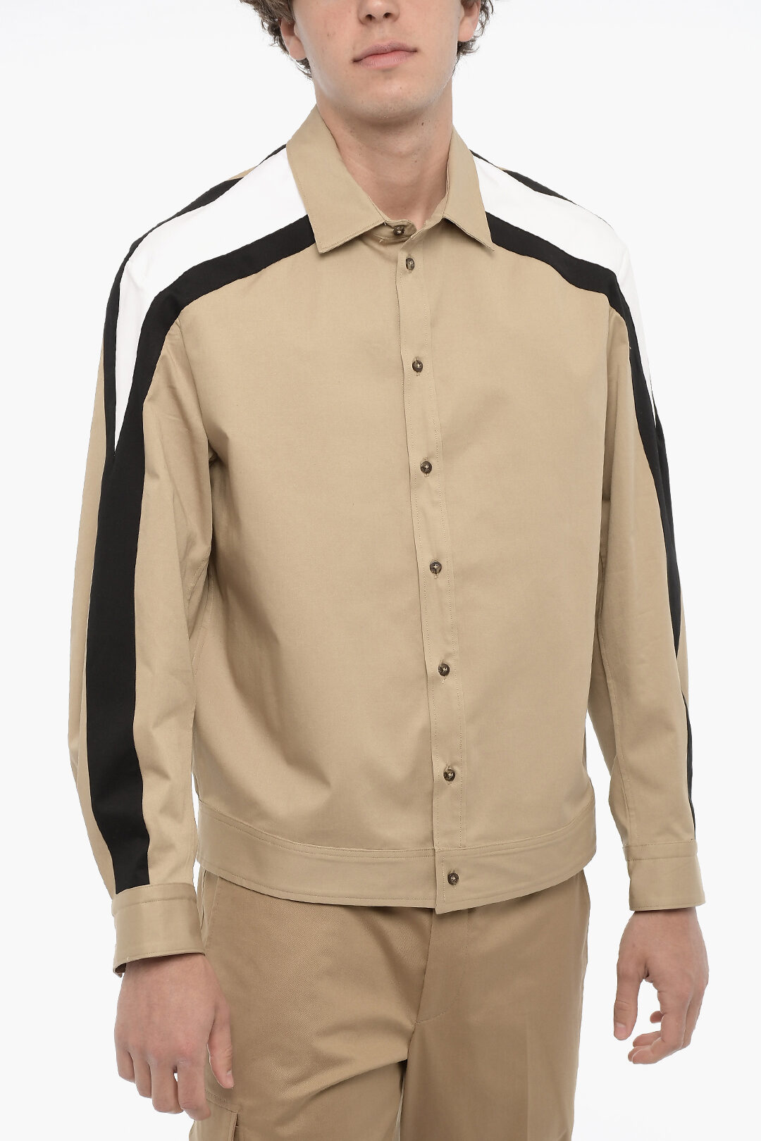 Neil Barrett Cotton Overshirt with Contrast Side Bands men - Glamood Outlet