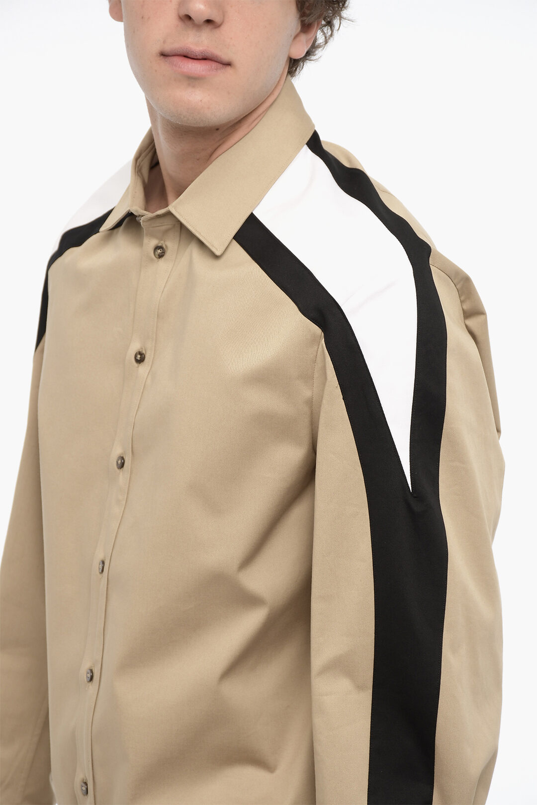Neil Barrett Cotton Overshirt with Contrast Side Bands men - Glamood Outlet