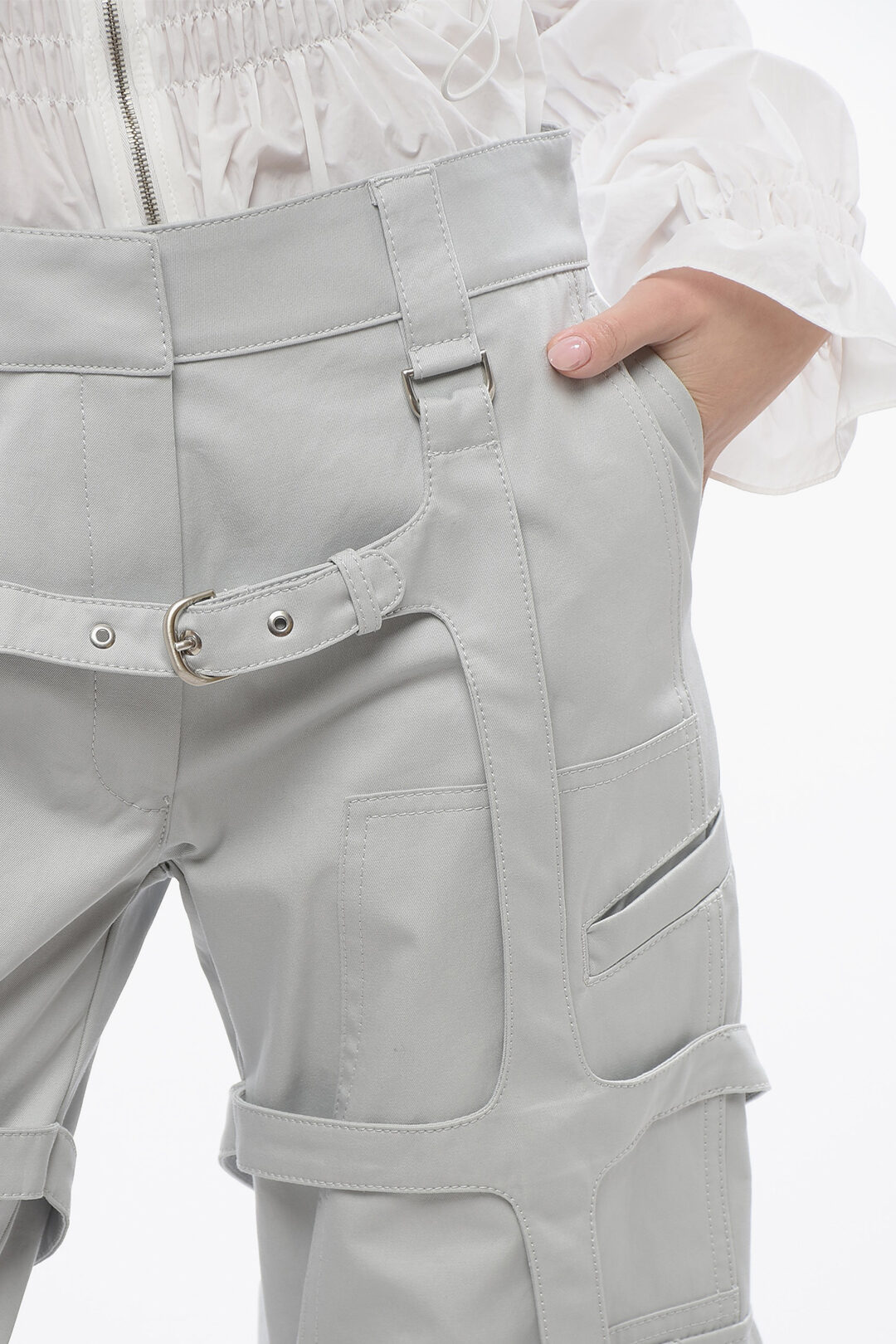 Off-White Cotton PKT Cargo Pants with Harness Details women - Glamood ...