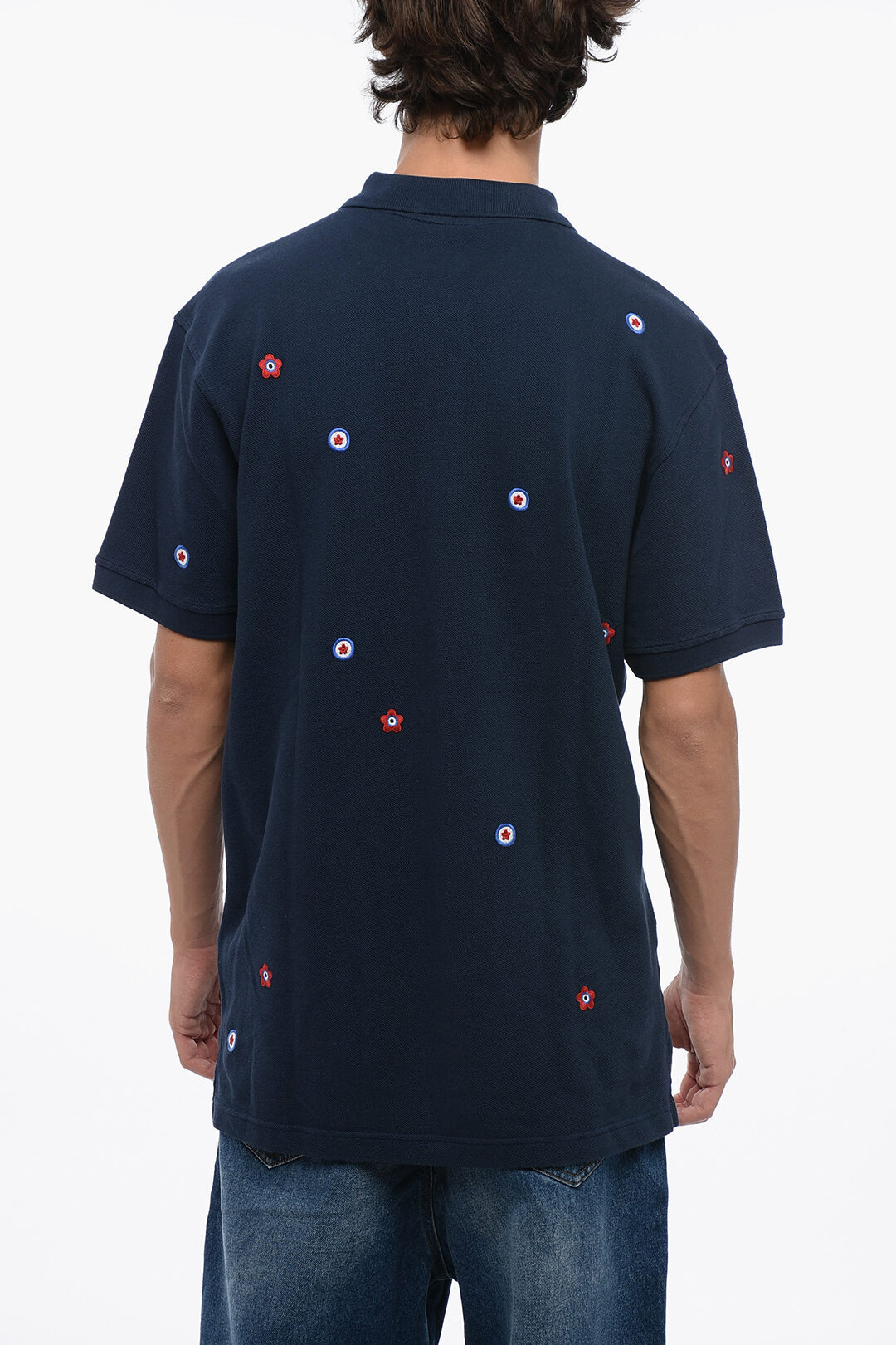 Kenzo Cotton Polo with Embroidered Floral Pattern men - Glamood Outlet