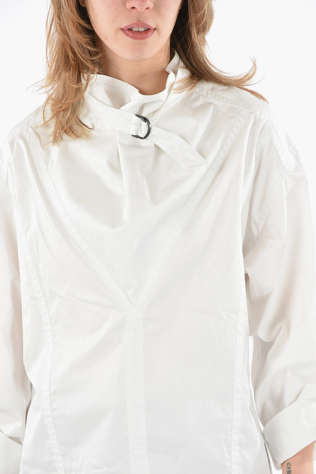 Isabel Marant Cotton-poplin FIORNA Top with D-ring Belt at Neck women ...