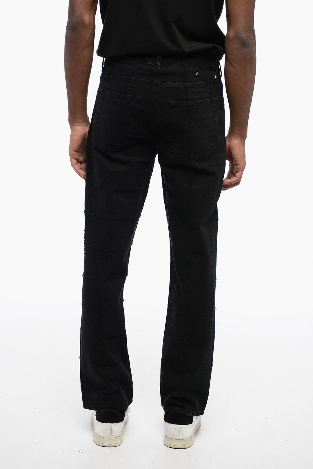 Golden Goose Cotton SCRATCHED CHECK Denims with Fronged Pattern 26cm ...