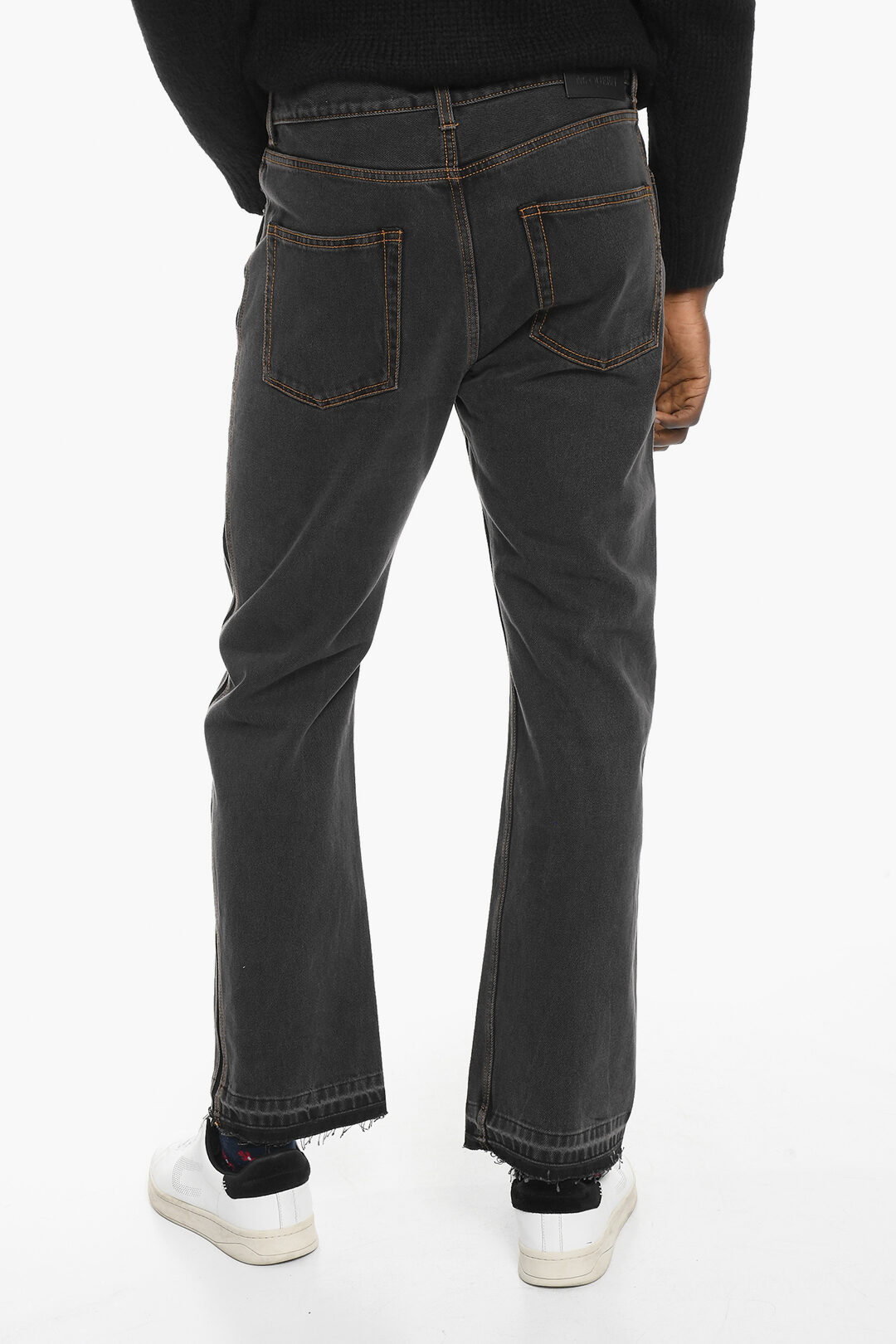 Alexander McQueen Cotton Straight Fit Denims with Contrasting Bands ...