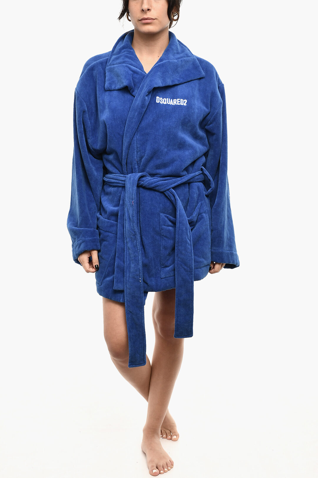 Dsquared2 Cotton Terry ICON Bathrobe With Belt women - Glamood Outlet