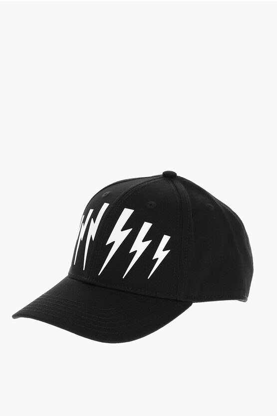 Neil Barrett Cotton Twill Cap with Embossed Bolt men - Glamood Outlet
