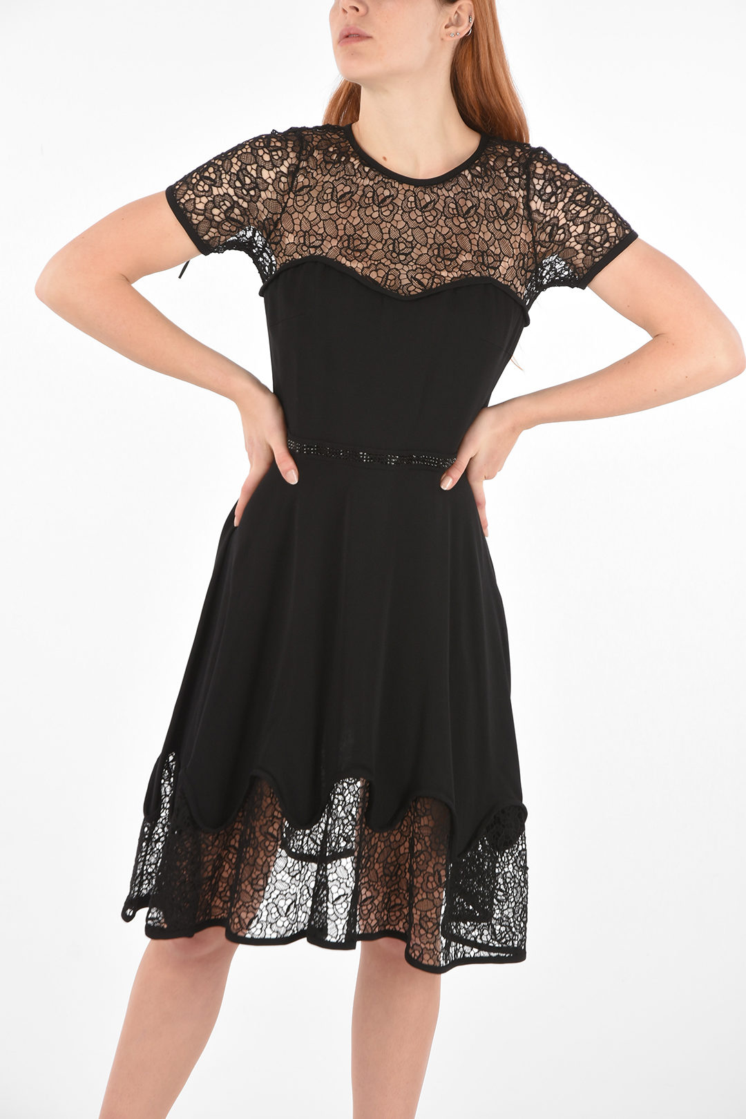 Philipp Plein COUTURE laced details I'M JUST A WOMAN knee length dress ...