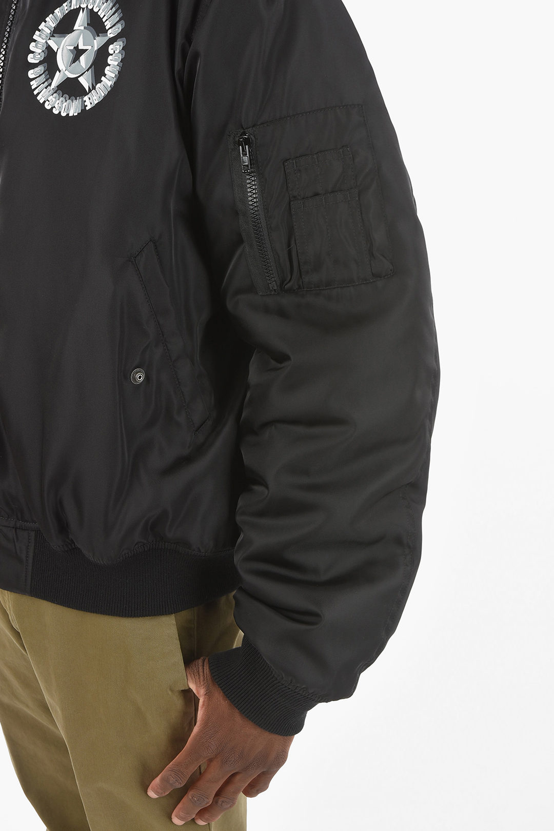 Moschino COUTURE! Tech Fabric Padded Puffer with Logo Print men ...