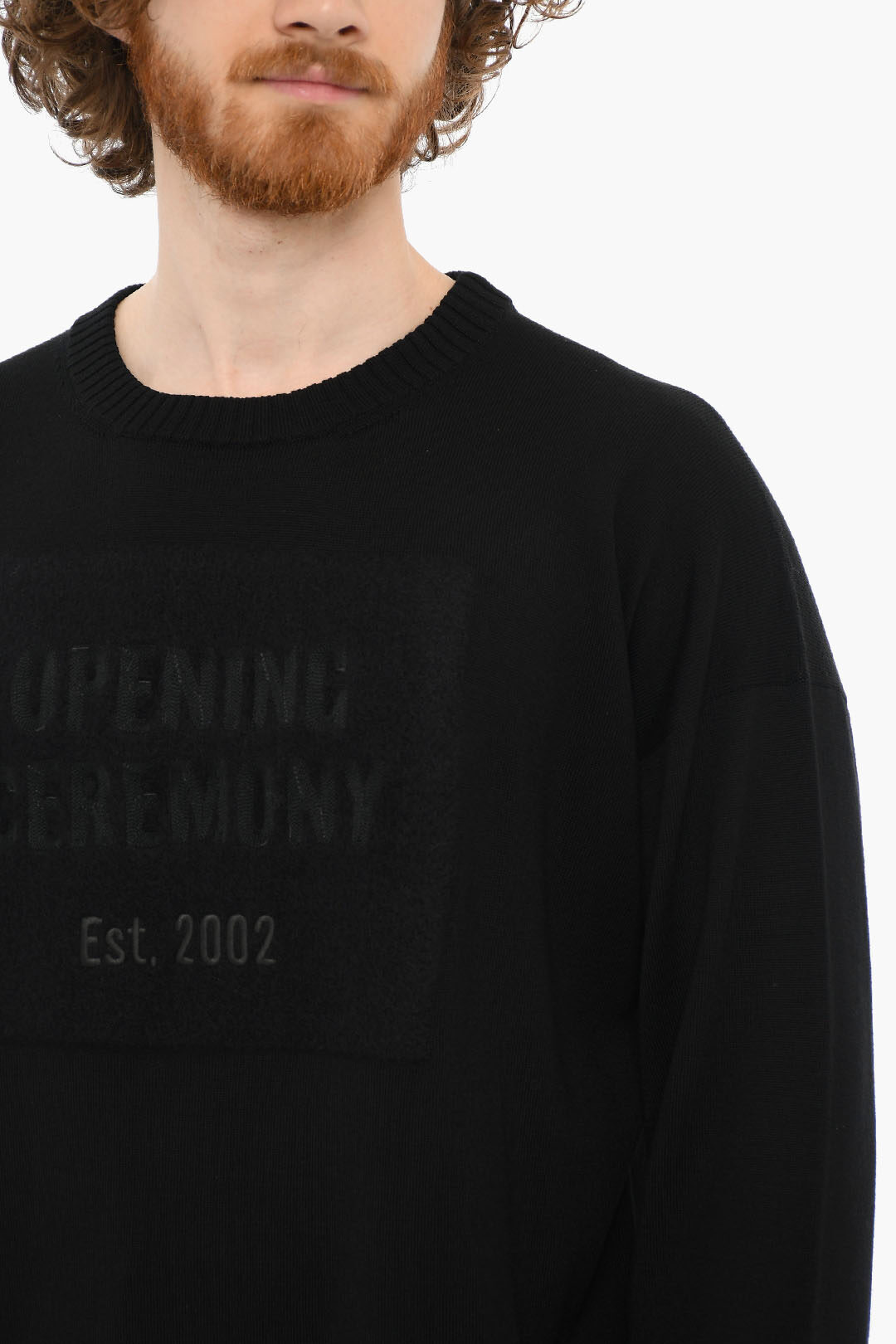 Opening Ceremony Crew Neck BOX LOGO Wool Sweater men - Glamood Outlet
