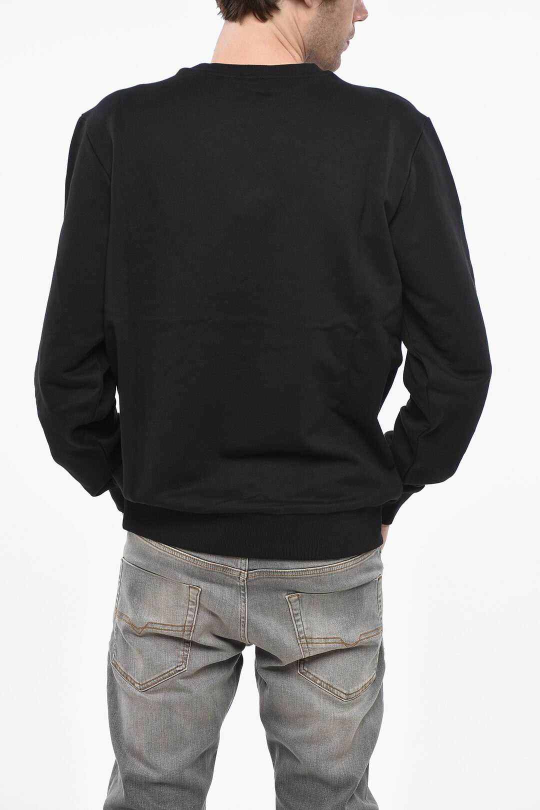 Diesel Crew Neck Brushed Cotton Sweatshirt with Logo Patch men ...