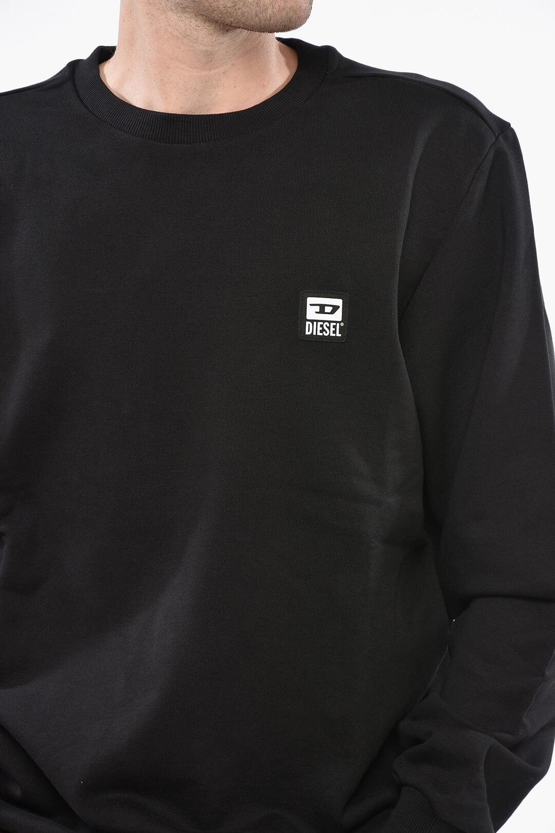 Diesel Crew Neck Brushed Cotton Sweatshirt with Logo Patch men ...