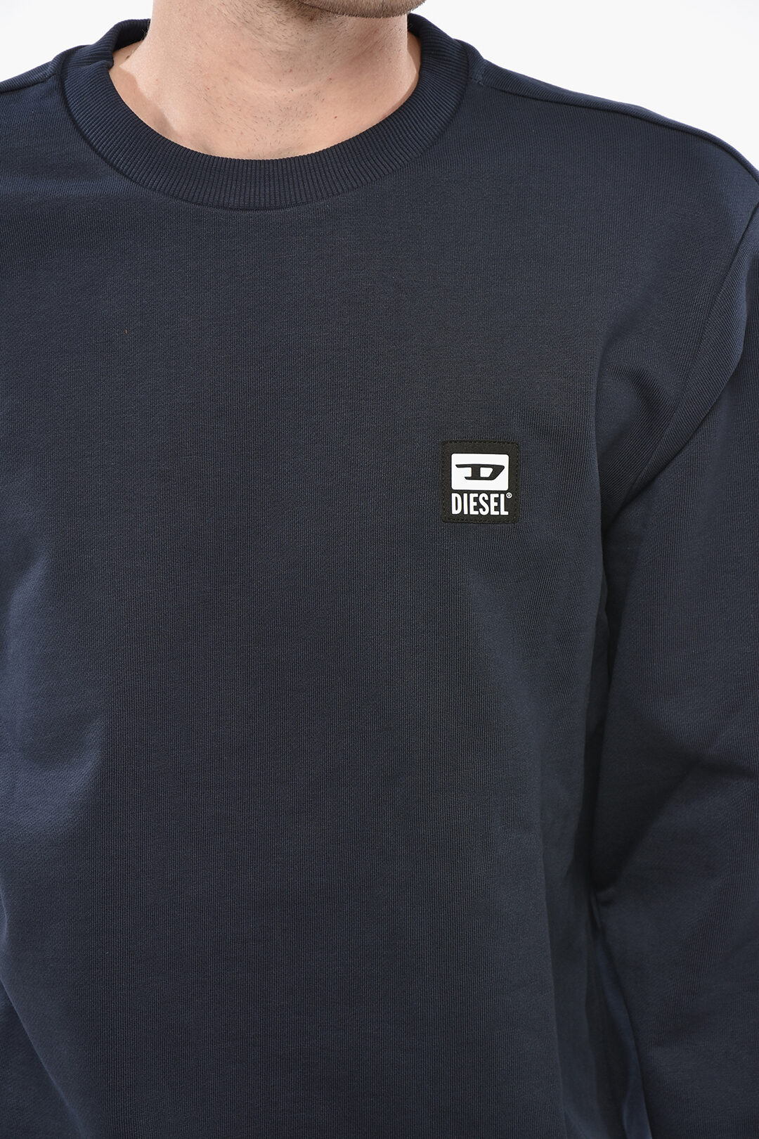 Diesel Crew Neck Brushed Cotton Sweatshirt with Logo Patch men ...