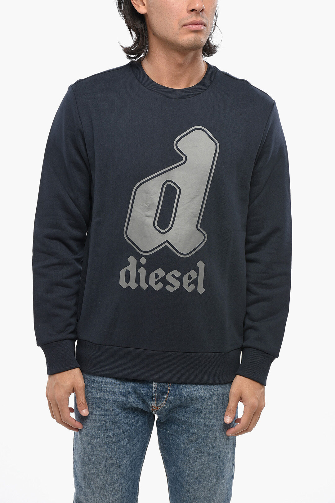 Diesel Crew Neck Brushed Cotton Sweatshirt with Printed Logo men ...