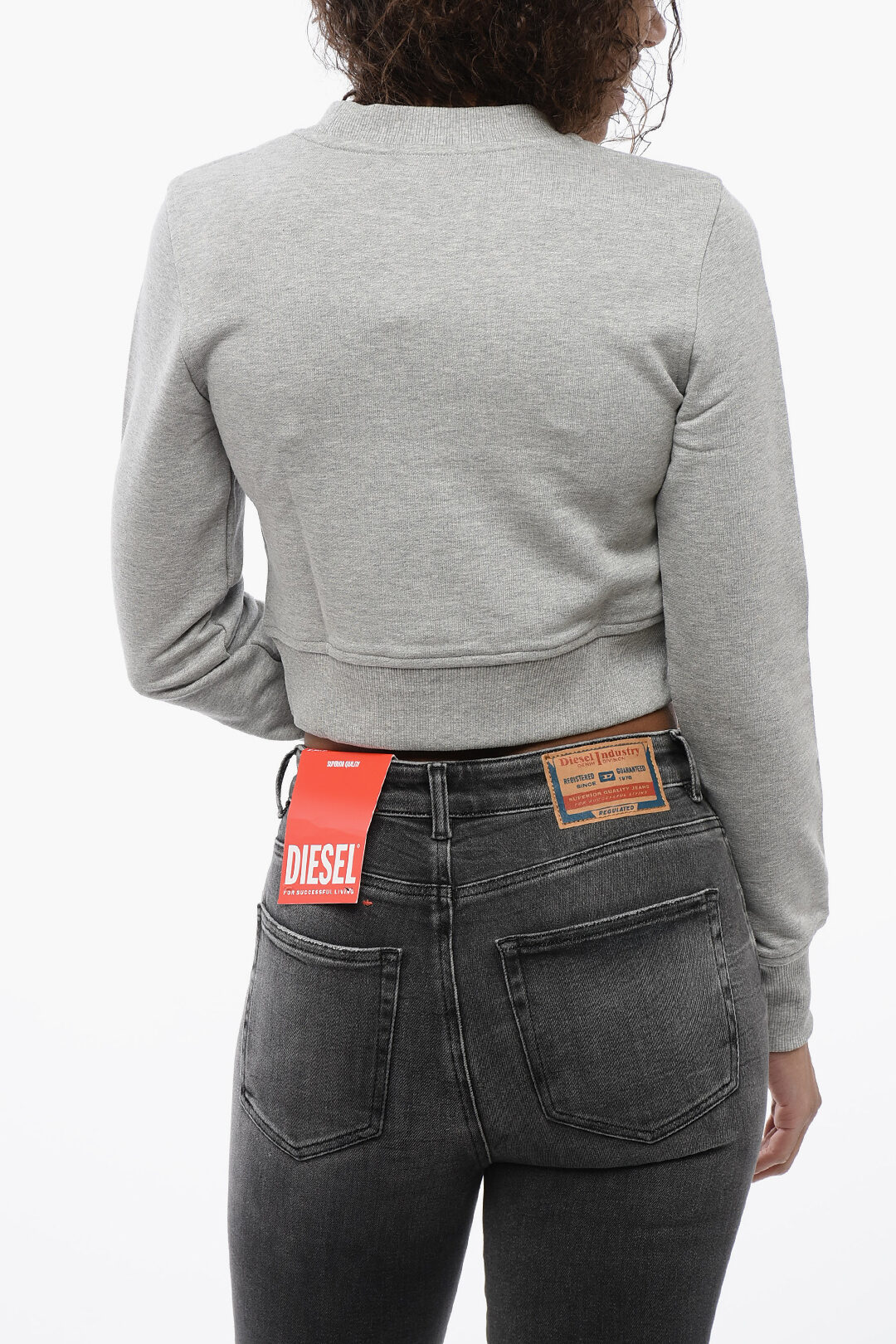 Diesel Crew Neck Cropped Sweatshirt with Lettering Logo women - Glamood ...