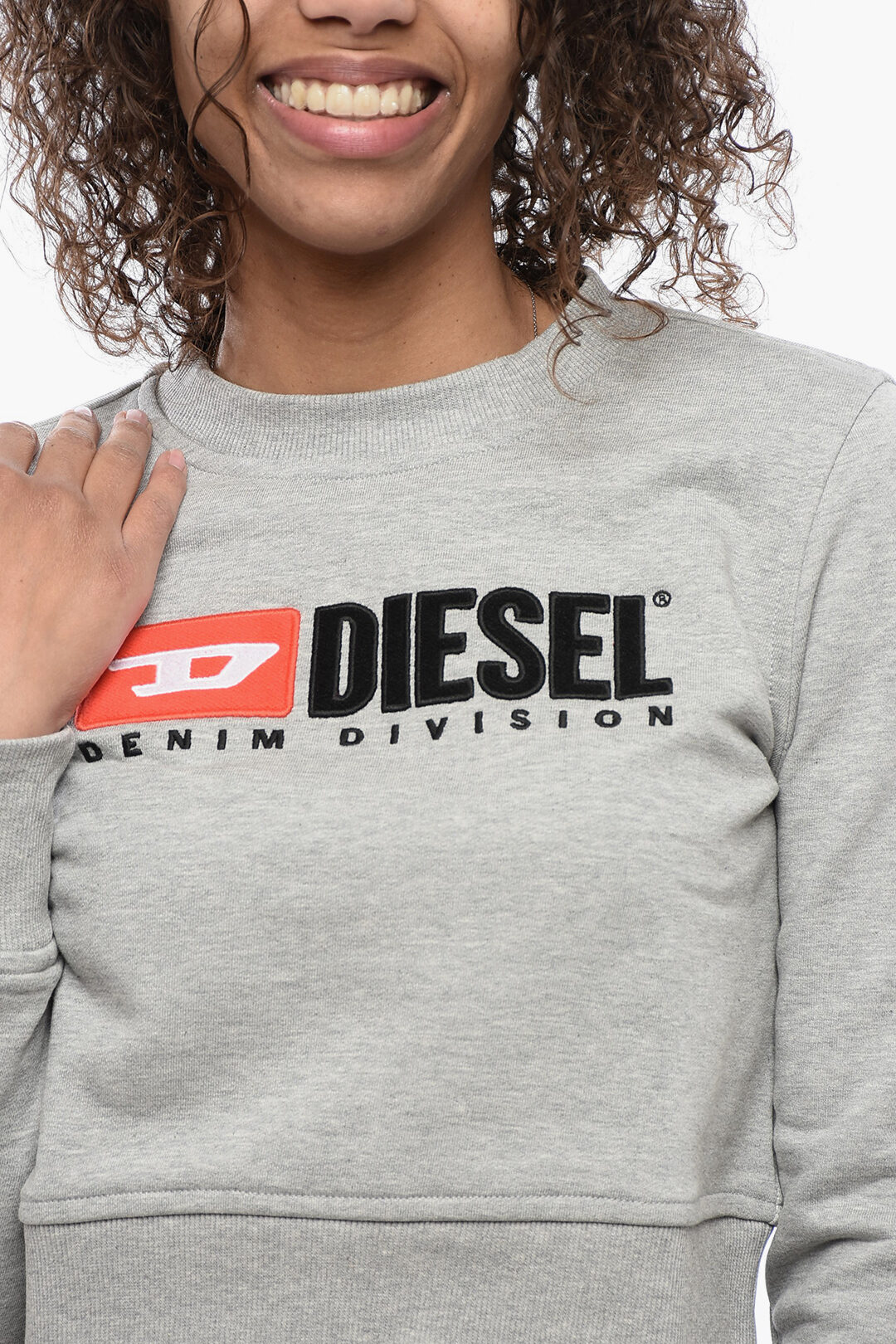 Diesel Crew Neck Cropped Sweatshirt with Lettering Logo women - Glamood ...