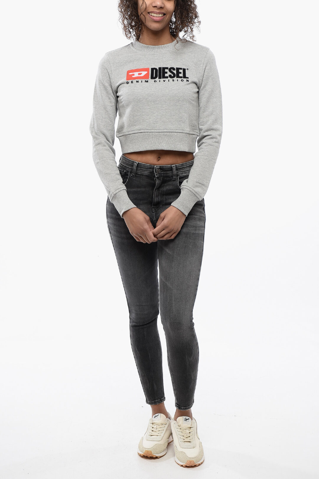 Diesel Crew Neck Cropped Sweatshirt with Lettering Logo women - Glamood ...