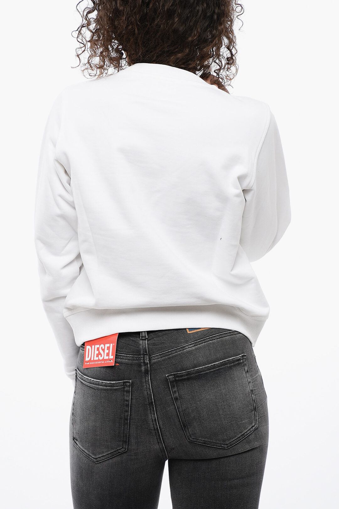 Diesel Crew Neck Cropped Sweatshirt with Lettering Logo women - Glamood ...