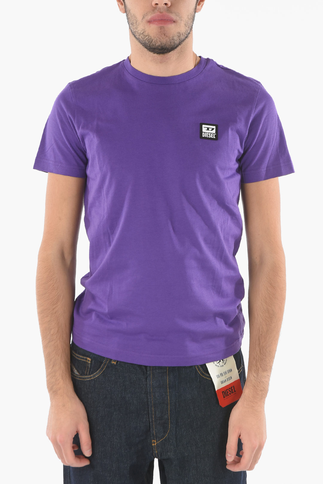 Diesel Crew Neck Logoed Cotton T-Shirt men - Glamood Outlet