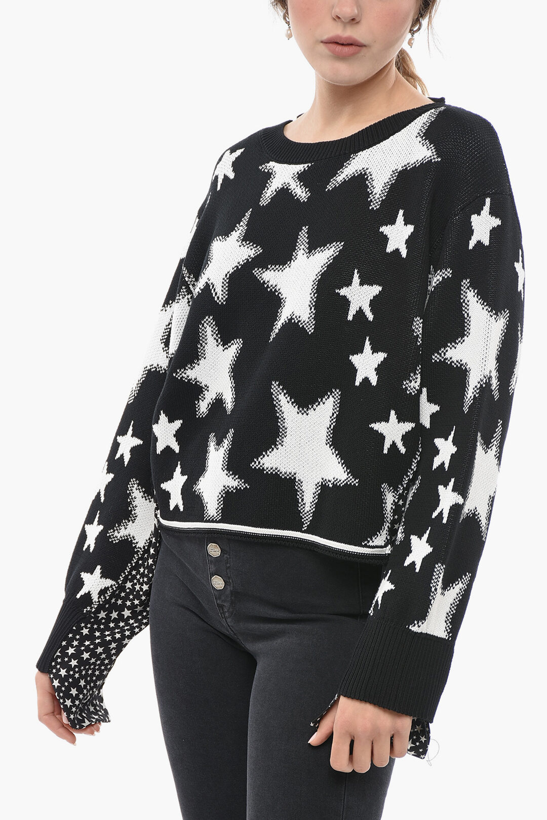 Stella McCartney Crew Neck STARS Sweater with Silk Details women ...