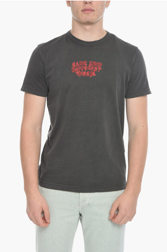 Diesel Crew-neck T-DIEGOR-E2 T-Shirt with Contrasting Print men - Glamood Outlet