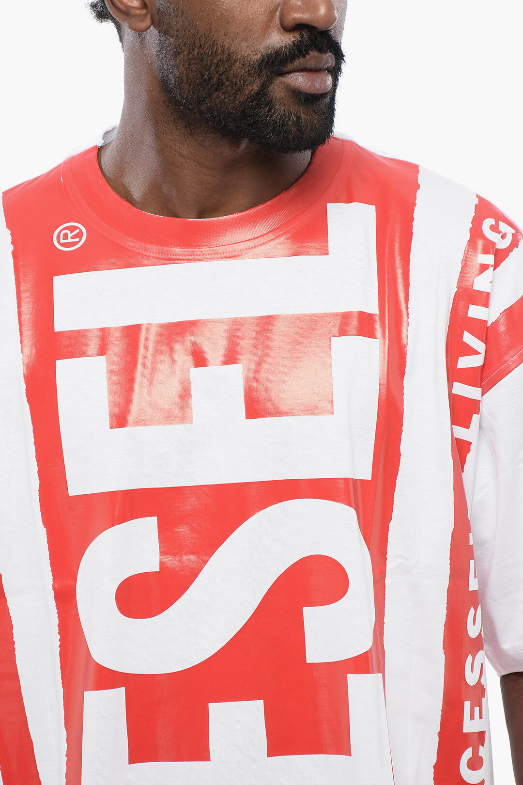 Diesel Crew-neck T-NABEL-M5 T-shirt with Maxi Frontal Logo men ...