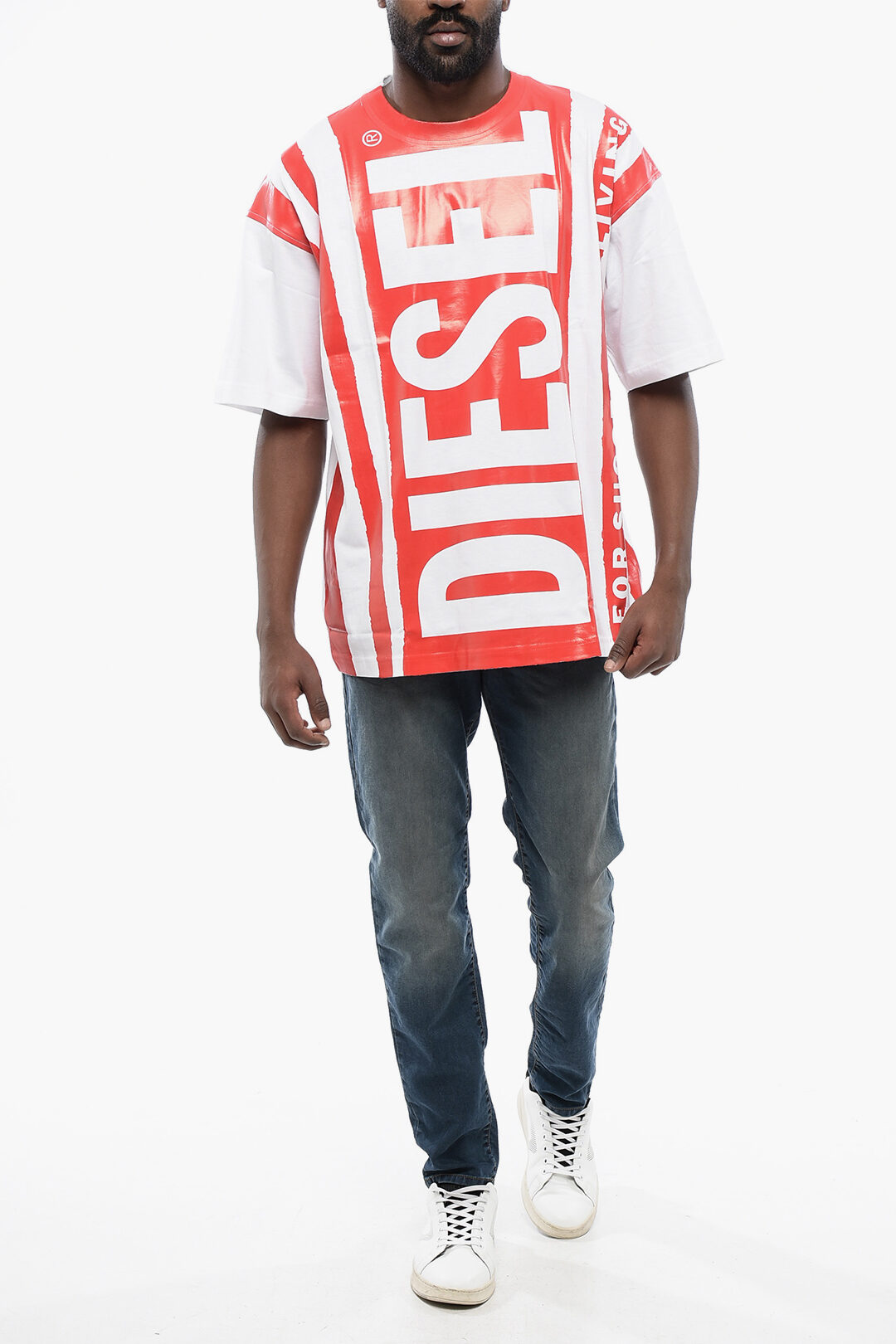 Diesel Crew-neck T-NABEL-M5 T-shirt with Maxi Frontal Logo men ...