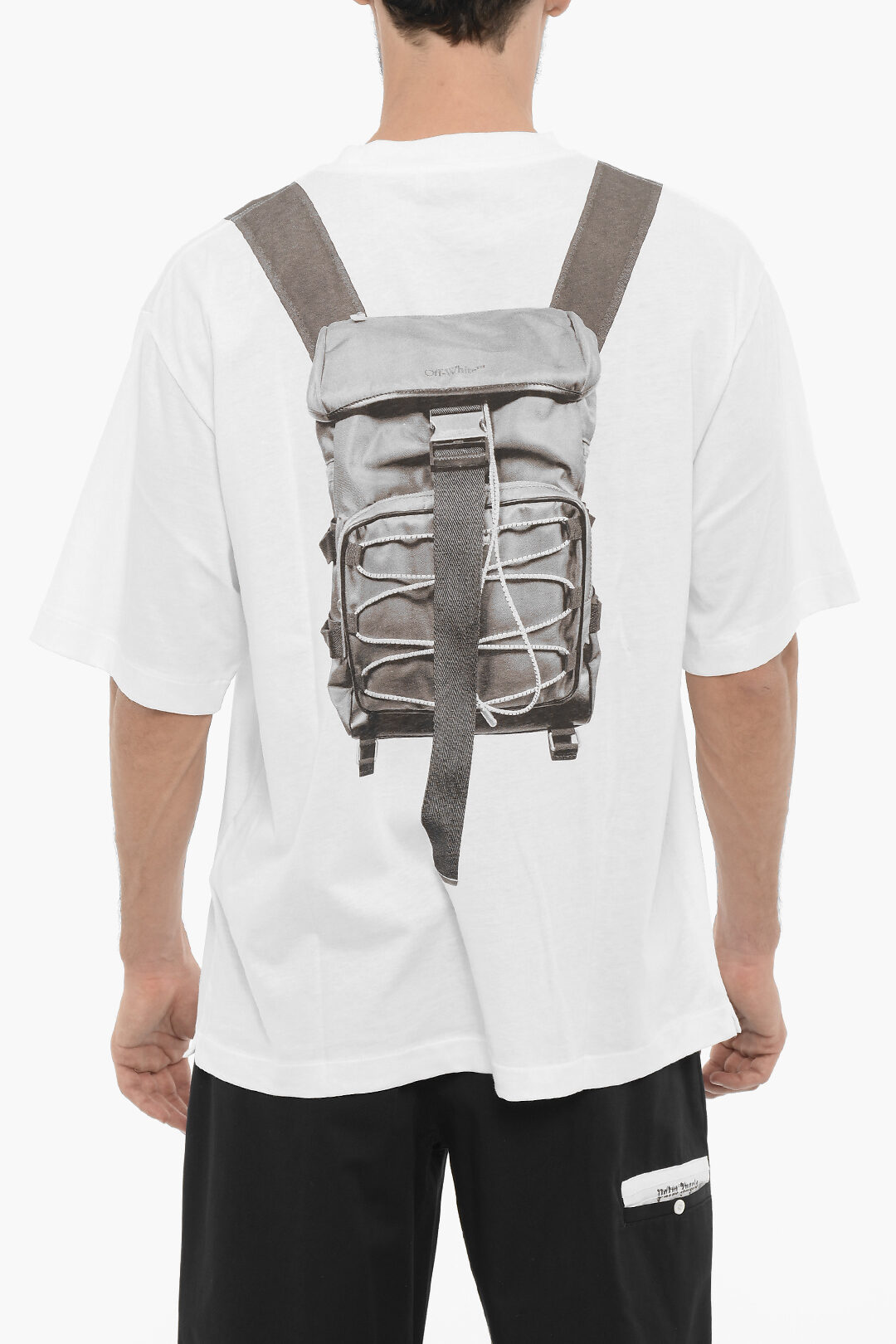 Off-White Crew-neck T-shirt with Backpack Print men - Glamood Outlet