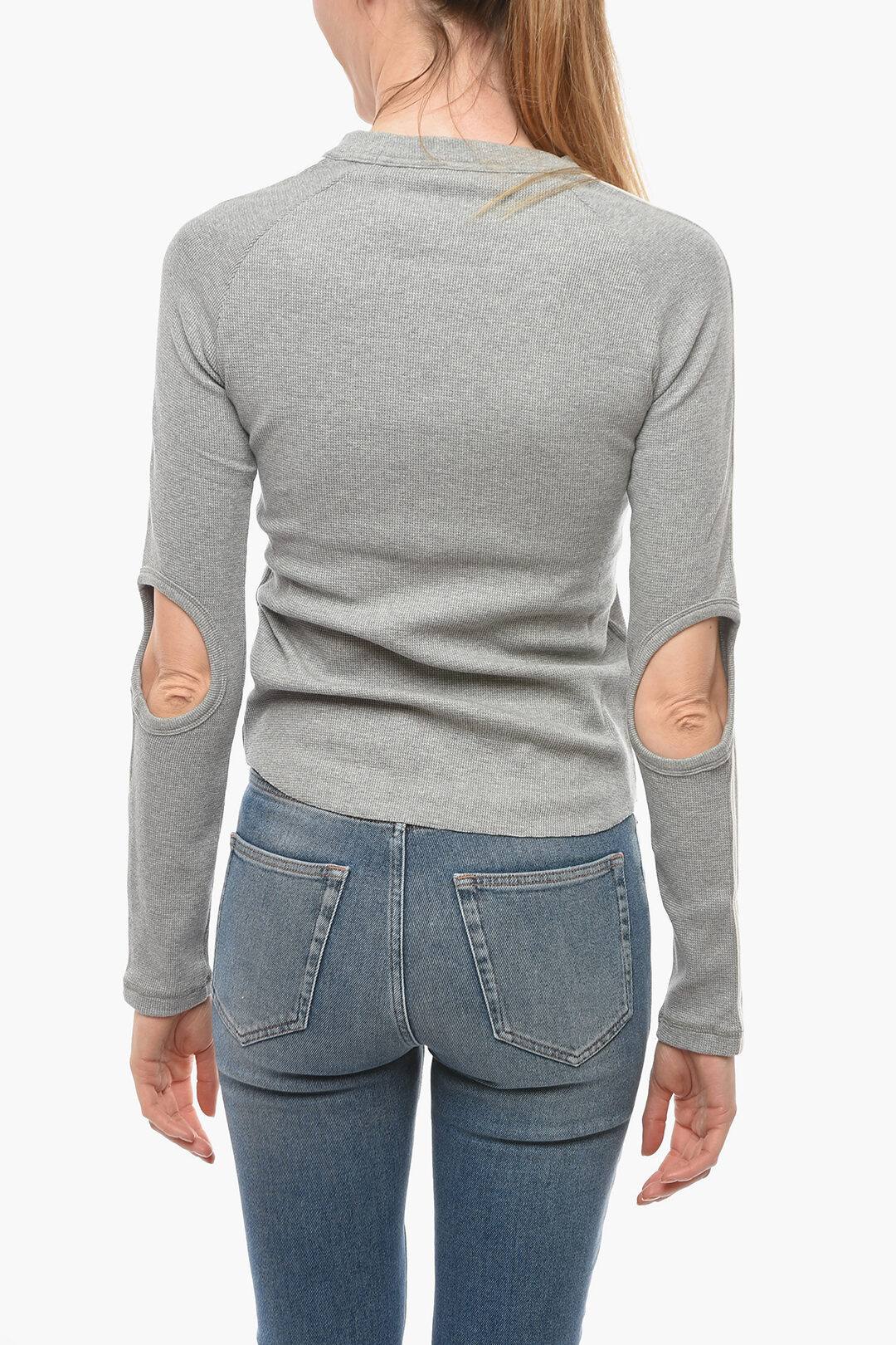 Adidas Crew-neck T-Shirt with Contrasting Bands and Cut-Out Details on ...