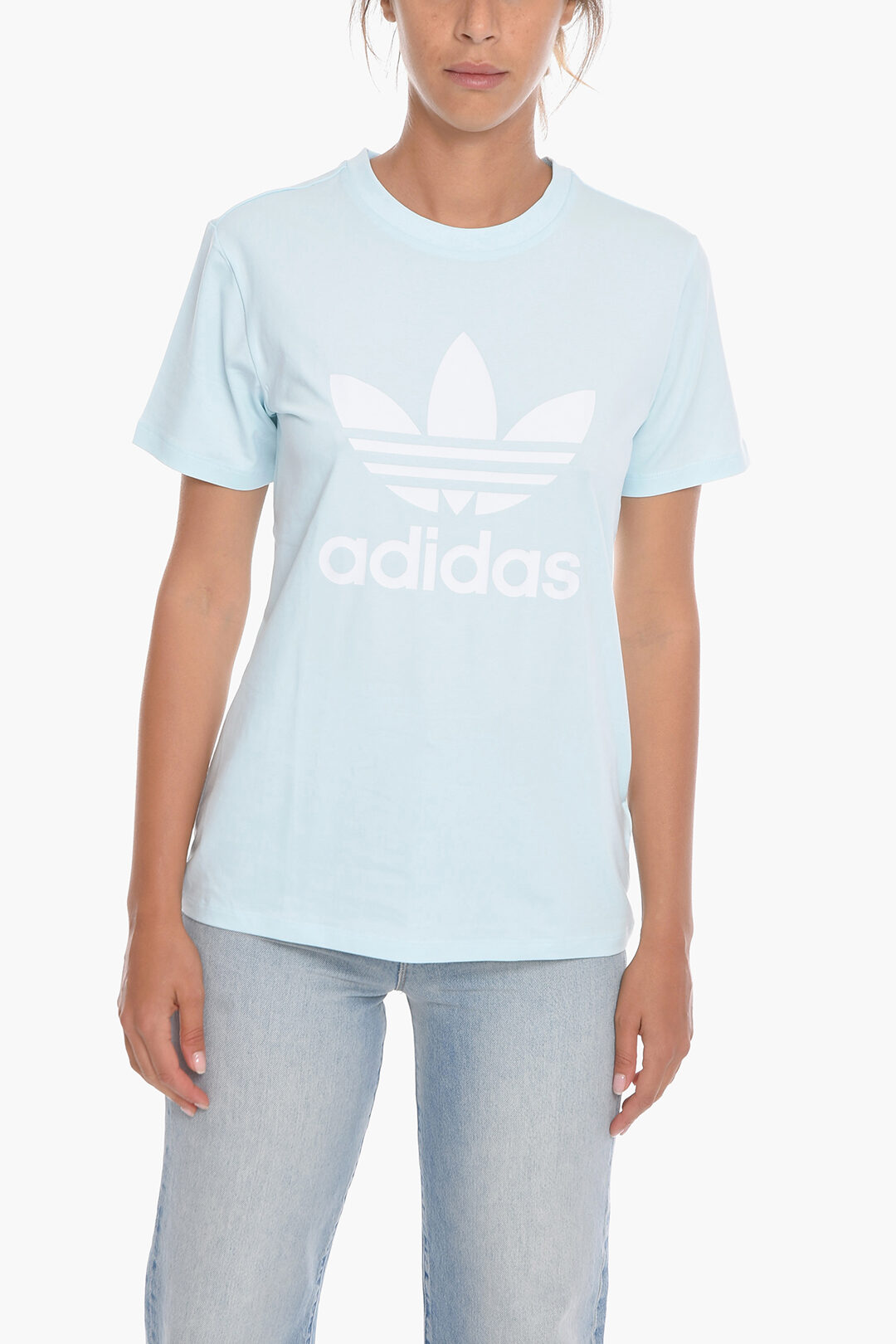 Adidas Crew-Neck TREFOIL T-shirt with Contrast Print Front women ...