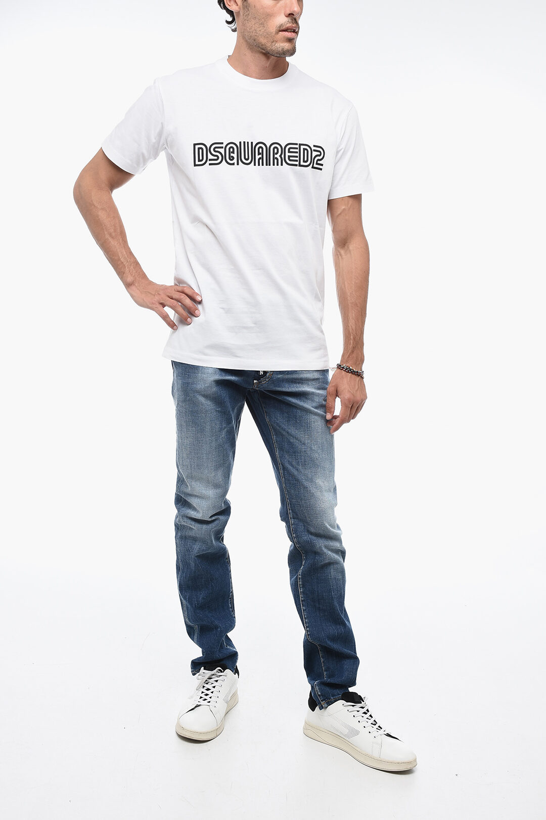 Dsquared2 Crewneck T-Shirt with Logo Print men - Glamood Outlet