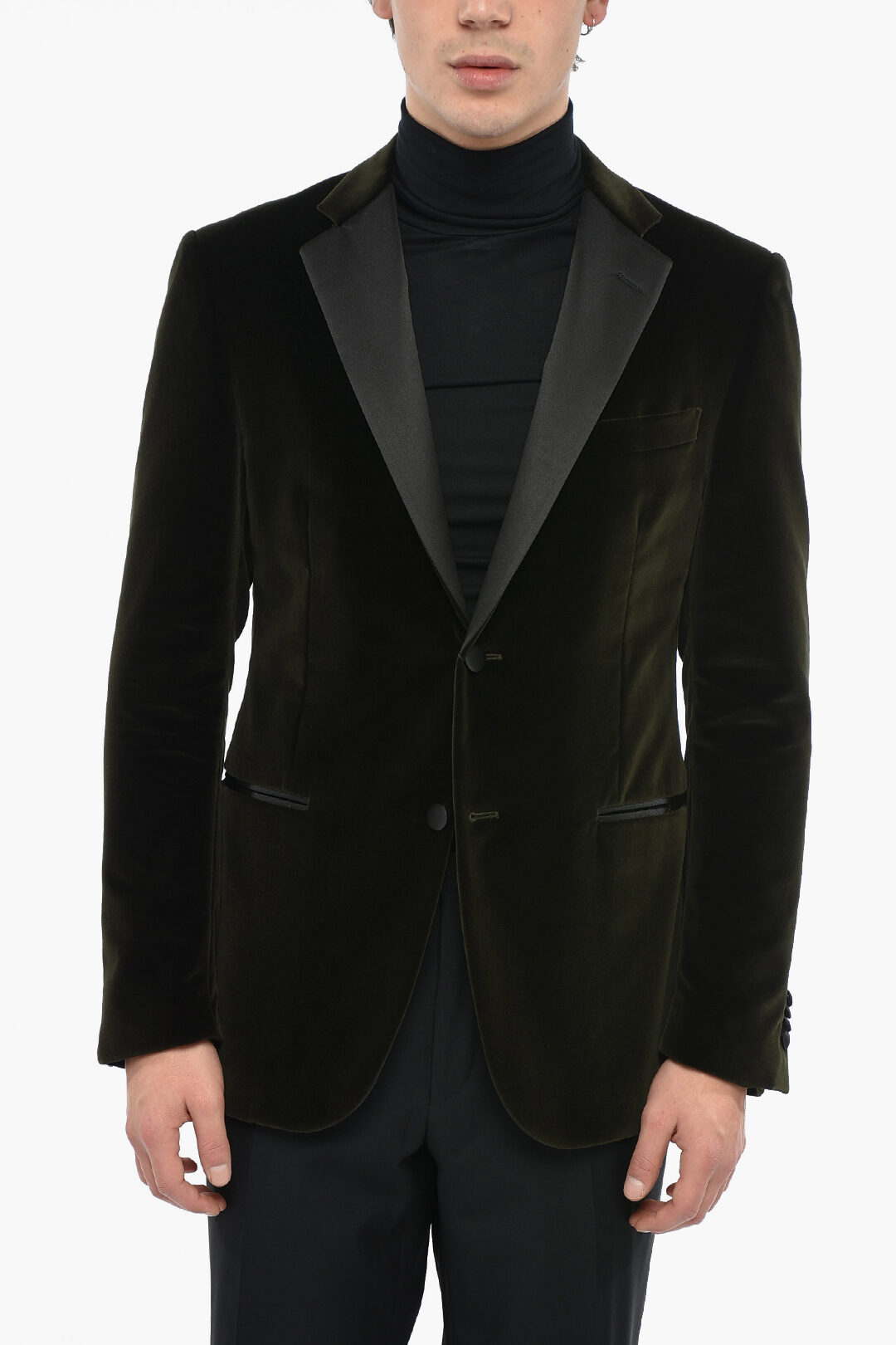 Corneliani CRIMONIA ACADEMY Velour Blazer with Satin Lapel men ...