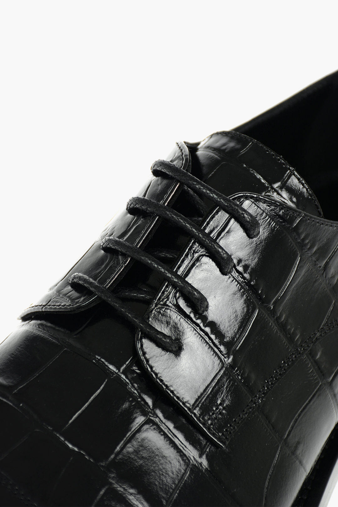 Balenciaga Croco Effect Leather Derby Shoes with Lettering Logo men ...