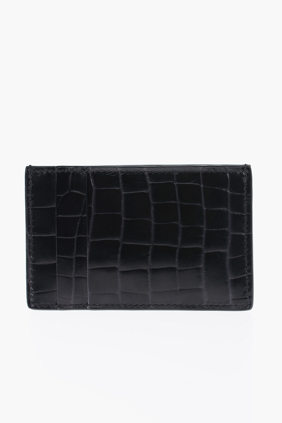 Alexander McQueen Crocodile Effect Leather Card Holder men - Glamood Outlet