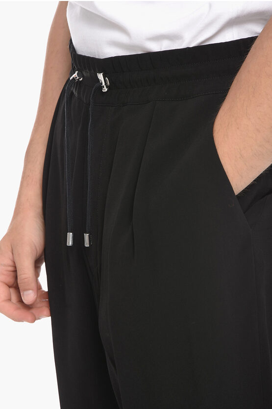 Balmain Cropped Front-pleated Joggers with Drawstring men - Glamood Outlet
