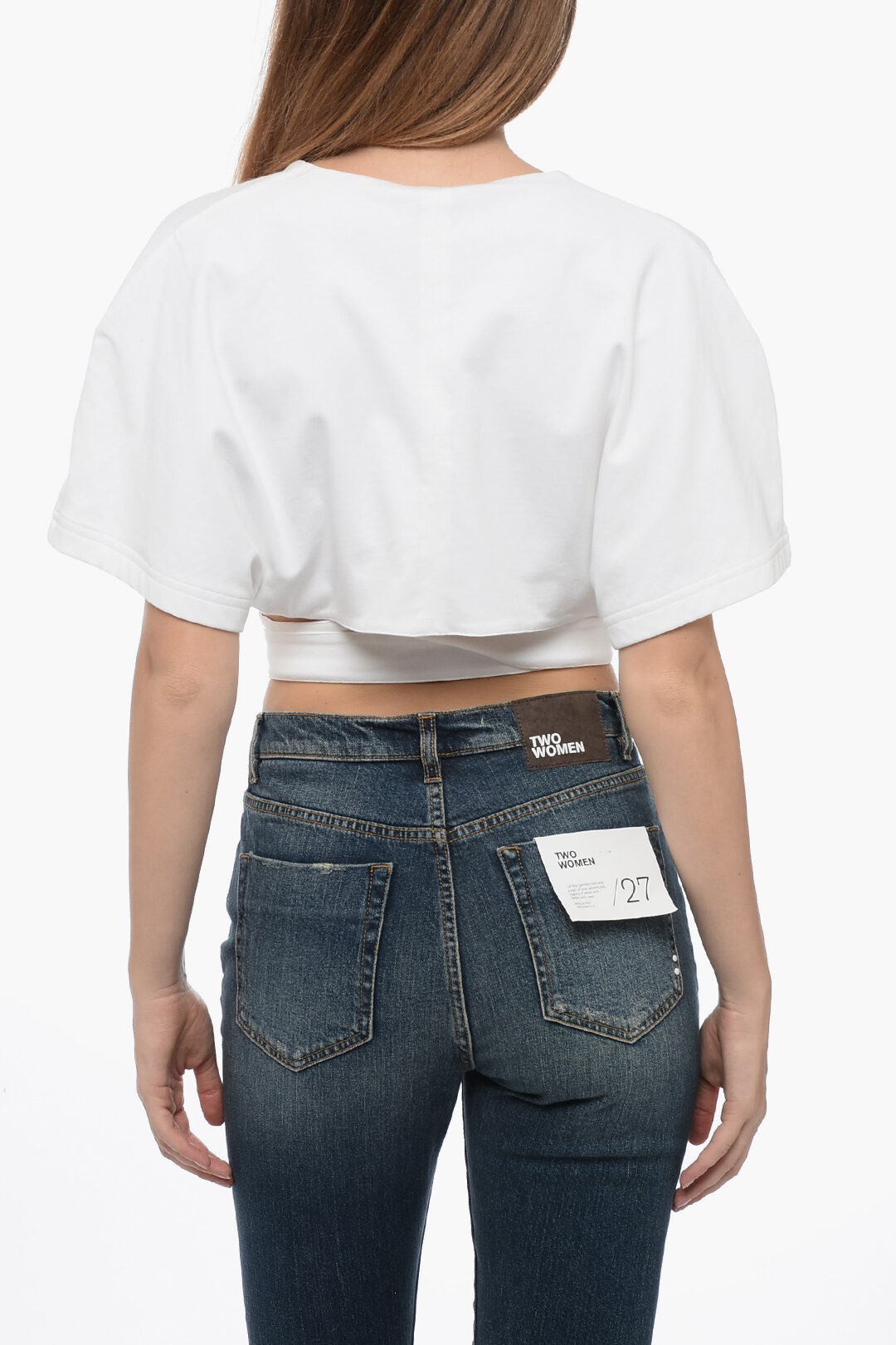 Alaia Crossed Crop Top with Logoed Velcro Closure women - Glamood Outlet